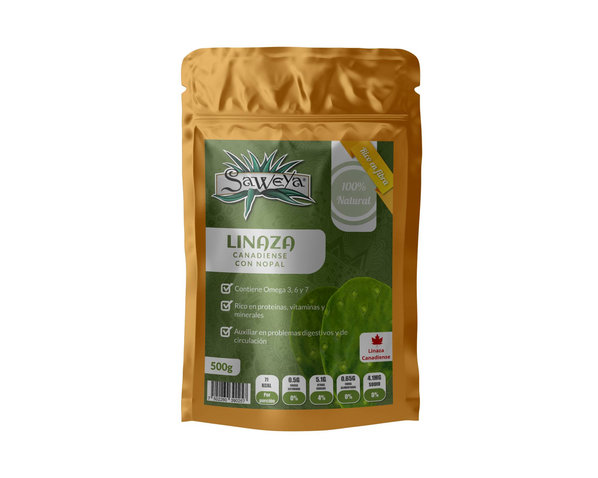Linaza Con Nopal - 500g | Productos Naturales Saweya